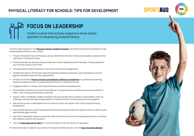 Physical Literacy For Schools: Sport Australia - PE Scholar