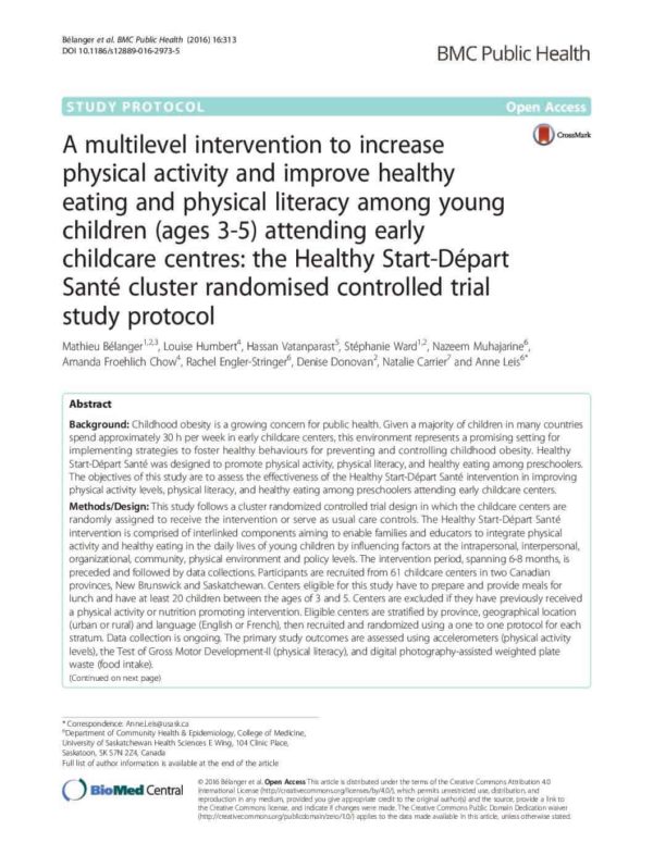 A multilevel intervention to increase physical activity and improve ...