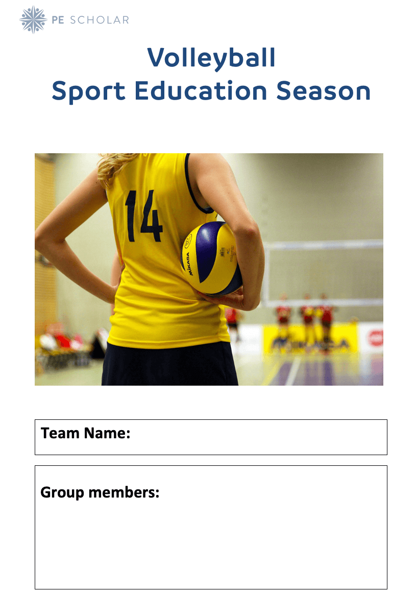 Volleyball Sport Education Season Booklet - PE Scholar