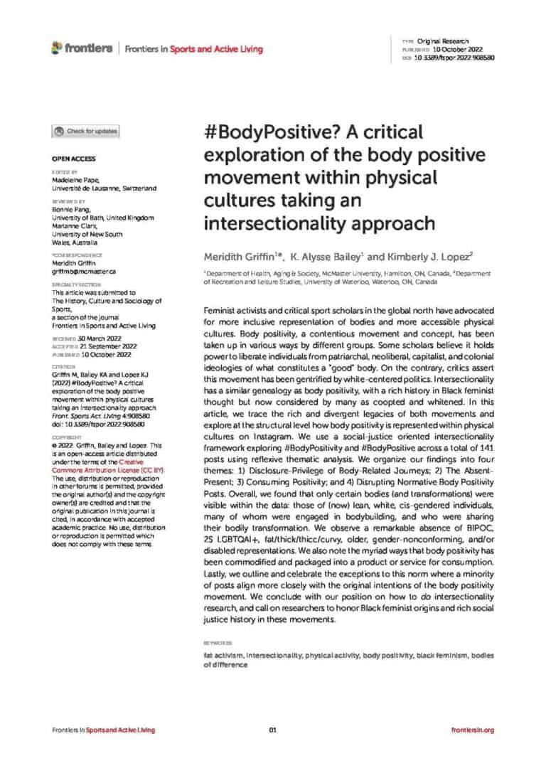 #BodyPositive? A critical exploration of the body positive movement