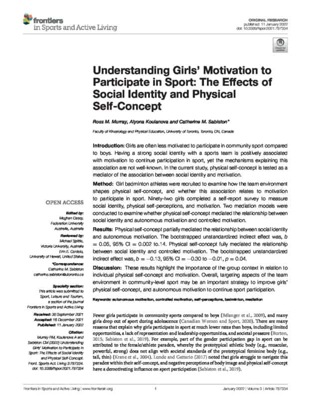 The Effects of Social Identity and Physical Self-Concept