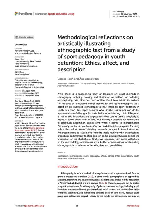 Methodological reflections on artistically illustrating ethnographic