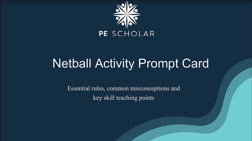Netball Activity Prompt Card - PE Scholar